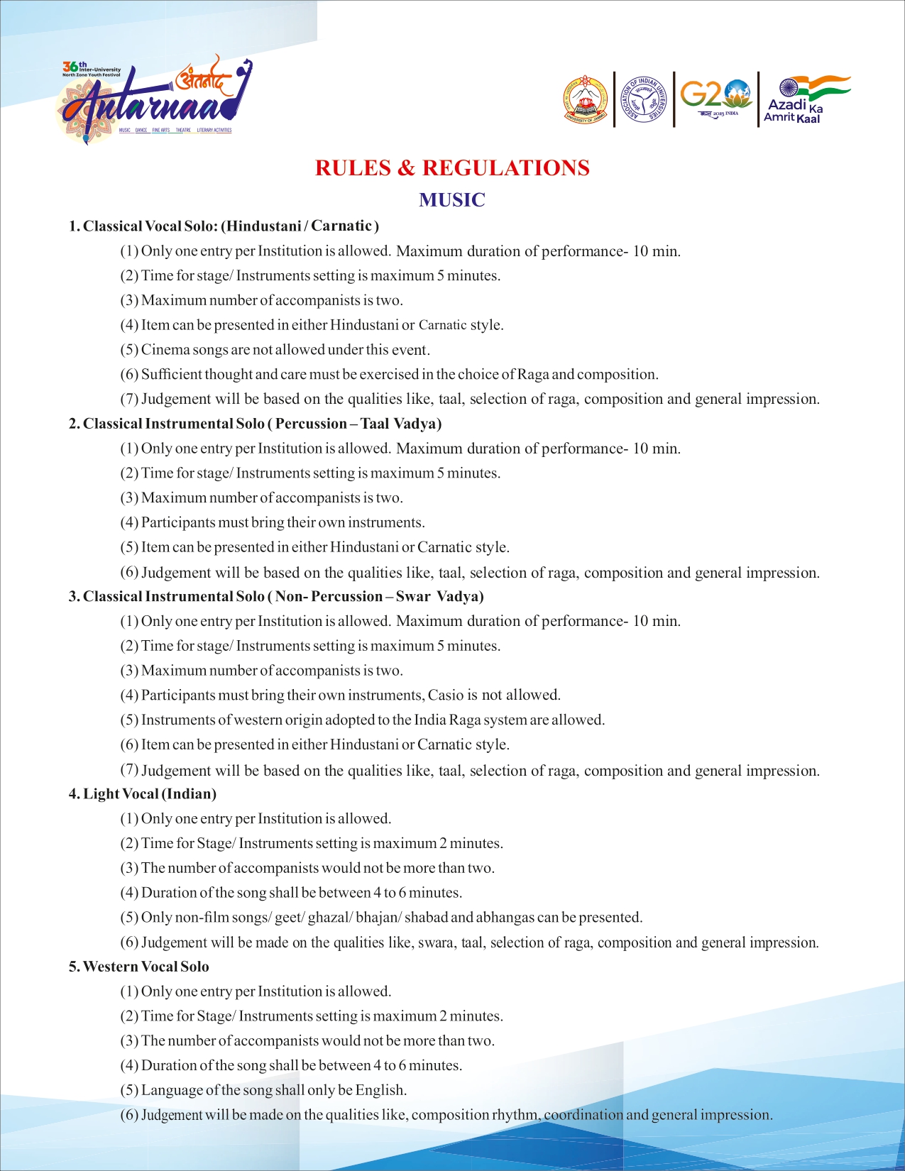 Events and Rules & Regulations | Jammu University